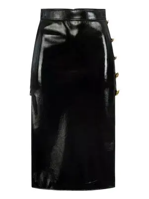 Elisabetta Franchi Button Detailed Slit Midi Skirt - Black