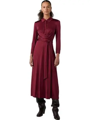 Diane Von Furstenberg Sana Faux Wrap Dress - Wine Pink