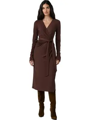 Diane Von Furstenberg Daniella Knit Wrap Dress - Chocolate