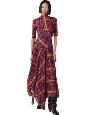 Diane Von Furstenberg Margot Maxi Dress - Strata Check Mini Ember