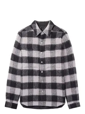 Rick Owens Checked Brushed-wool Overshirt - Black