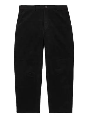 NILI LOTAN Carpenter Cropped Corduroy Trousers - Black