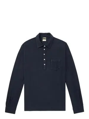 Massimo Alba Ischia Cotton And Cashmere-blend Piqué Polo Shirt - Blue