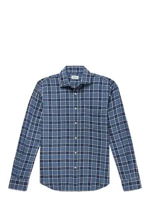 Hartford Paul Checked Cotton-flannel Shirt - Blue