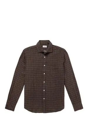 Hartford Paul Checked Cotton-flannel Shirt - Brown