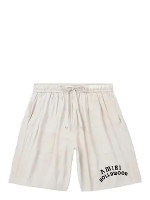 Amiri Hollywood Straight-leg Modal-blend Drawstring Shorts - Neutrals