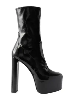 Saint Laurent Billy Paneled Leather Boots - Black
