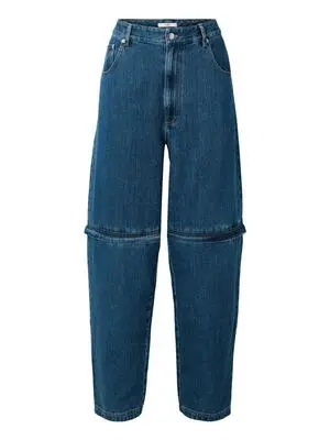 Tibi Lars Convertible High-rise Tapered Jeans - Blue