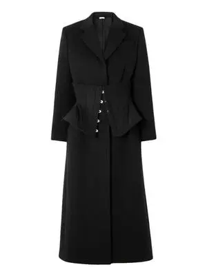 Nour Hammour Oversized Shearling Coat - Black