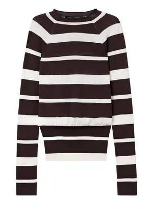 Proenza Schouler Gia Striped Wool And Silk-blend Sweater - Brown