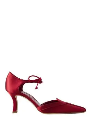 Manolo Blahnik Orata 70 Satin Pumps - Red