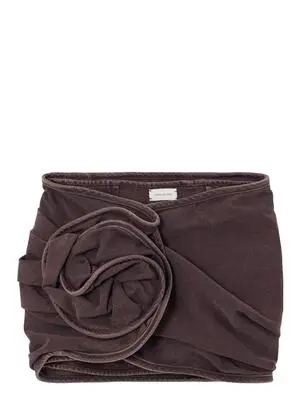 Magda Butrym Twist-front Denim Mini Skirt - Brown