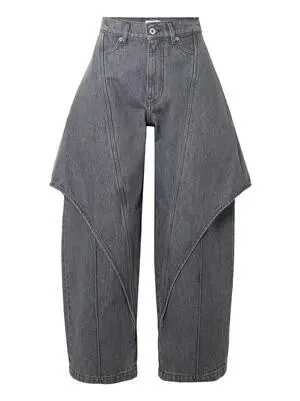 JW Anderson Paneled High-rise Barrel-leg Jeans - Gray