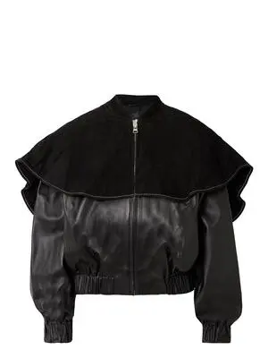 JW ANDERSON Padded Suede And Leather Bomber Jacket