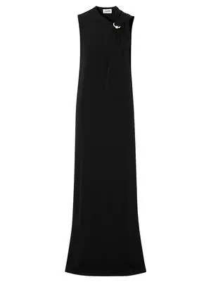JEAN PAUL GAULTIER Draped Stretch-satin Maxi Dress - Black