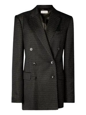 Dries Van Noten Bafya Double-breasted Jacquard Blazer - Black
