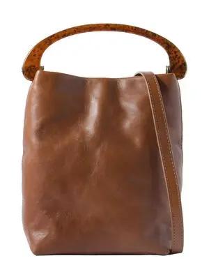 Dries Van Noten Mini Embellished Leather Tote Tan