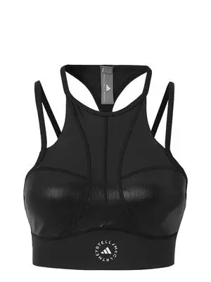 Adidas By Stella McCartney Printed Recycled Sports Bra - Black
