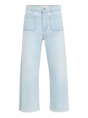 FRAME The Anchor Wide Leg Pants Float Raw Fray