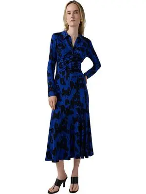 Diane Von Furstenberg Bruna Midi Dress - Tree Bark Mini Lapis