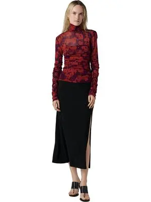 Diane Von Furstenberg Piper Turtleneck - Tree Bark Mini Light Garnet