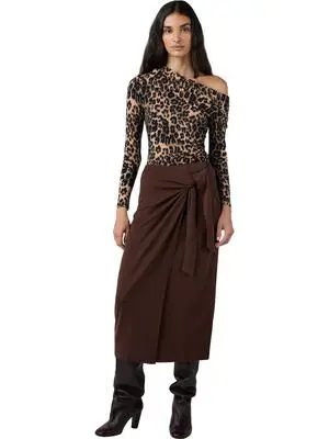 Diane Von Furstenberg Bianca Knit Midi Skirt - Chocolate
