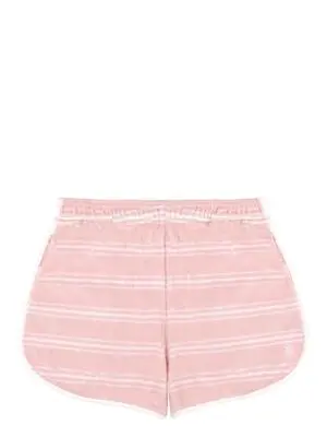 SPORTY & RICH Src Terry Cloth Striped Shorts - Pink