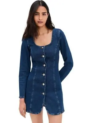 ALIGNE Pax Denim Mini Dress - Mid Blue