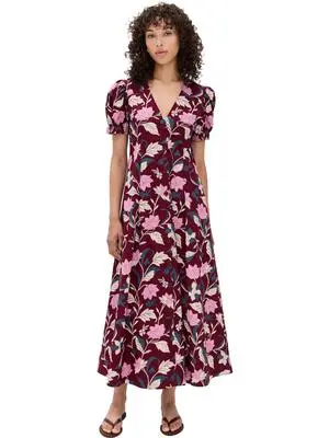 APIECE APART Dia Maxi Dress - Essa Floral Merlot