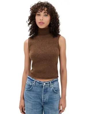Joe's Jeans The Stevie Sleeveless Roll Neck Sweater - Cinnamon