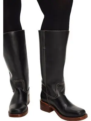 Frye Campus 14l Wide Calf Boots - Jet Black