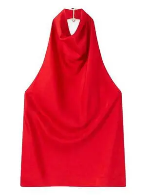 Stella McCartney Satin Halterneck Top - Red