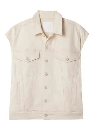 MOTHER The Drifter Denim Vest - Cream