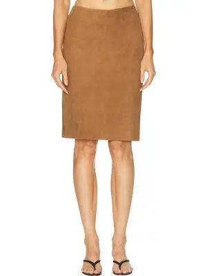ST. AGNI Pencil Suede Skirt - Toffee