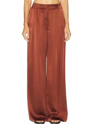 Sablyn High-rise Double Pleat Trouser - Mahogany