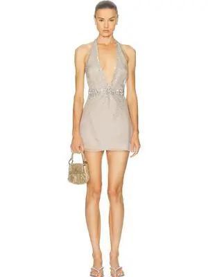 Retrofete Courtnee Embellished Mini Dress - Silver Cloud