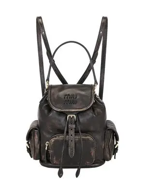 Miu Miu Miu Miu Canapa Mini Backpack Caffe