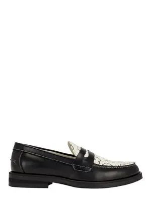 DUKE + DEXTER Wilde Penny Loafer - Black Sketch Floral
