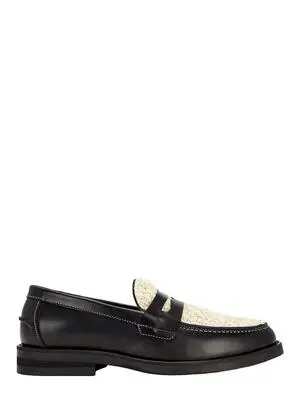 DUKE + DEXTER Wilde Habana Penny Loafer - Black & White