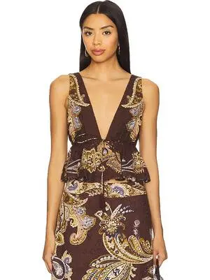 Hemant & Nandita Peplum Top - Brown