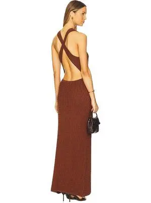 SANCIA The Avery Knit Dress - Walnut