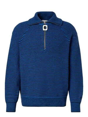 JW Anderson Striped Half-zip Sweater - Blue