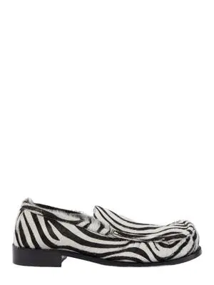 Dries Van Noten Animal-printed Calf Hair Loafers - White