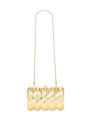 Simkhai Reya Metallic Clutch - Gold