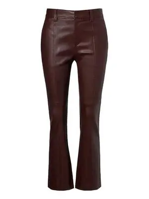 Brunello Cucinelli Leather Pants - Burgundy