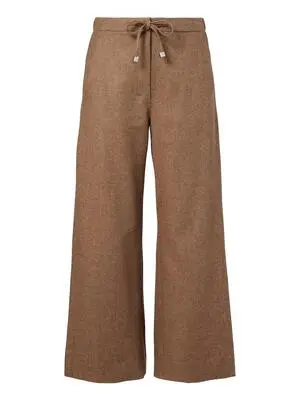 Max Mara Livio Wide-leg Wool-cashmere Trousers - Beige