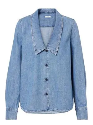 FRAME Low Collar Denim Shirt - Blue
