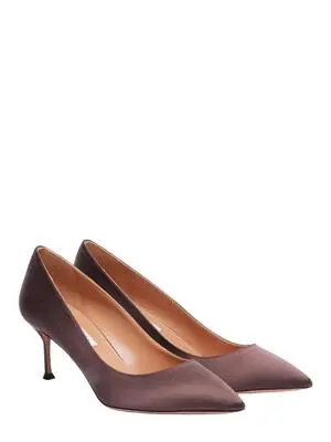AQUAZZURA Purist 65 Satin Pumps - Brown