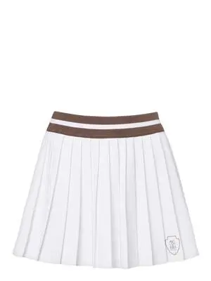 Brunello Cucinelli Pleated High-rise Poplin Skort - White