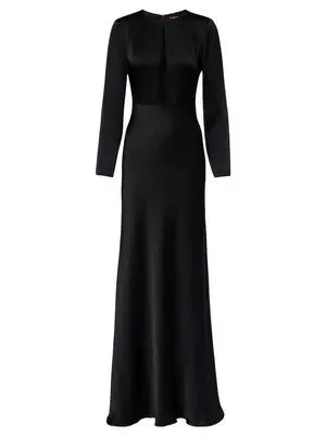 Max Mara Bird Satin Maxi Dress - Black